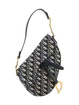 Dior Saddle Oblique Canvas Shoulder Bag - Blue