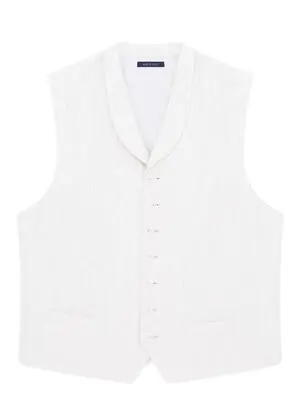Giorgio Armani Jacquard Viscose And Linen Waistcoat - Beige