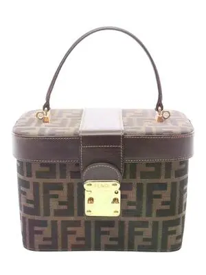 Fendi 2000-2010 Zucca Canvas Vanity Bag - Brown