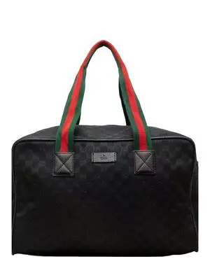 Gucci Gg Canvas Web Travel Bag - Black