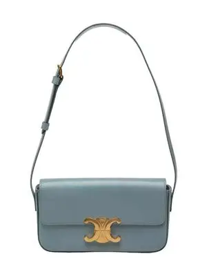 Celine 2023 Shiny Calfskin Claude Shoulder Bag - Blue