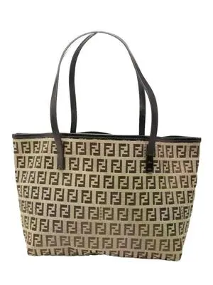 Fendi 2000-2010 Mini Zucchino Canvas Roll Tote Bag - Brown