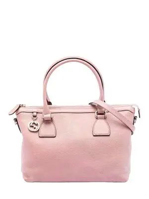 Gucci Calfskin Gg Charm Satchel - Pink