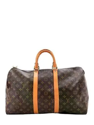 LOUIS VUITTON Keepall 45 Monogram Canvas Satchel - Brown