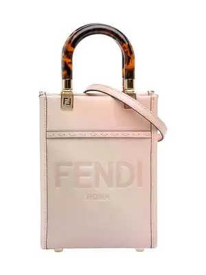 Fendi Mini Leather Sunshine Shopper Tote - Pink
