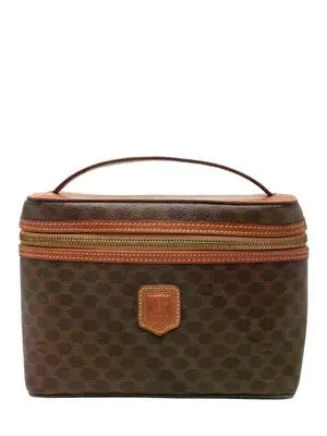 Celine 1996 Macadam Coated Canvas Vanity Bag - Brown