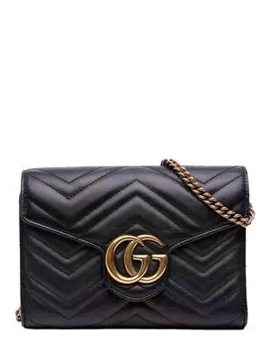 Gucci Gg Marmont Wallet On Chain - Black