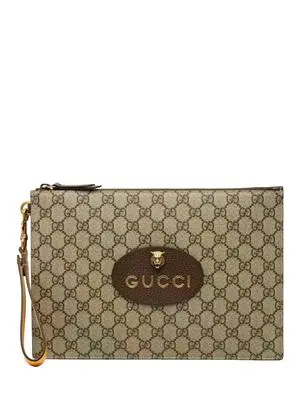 Gucci Gg Supreme Neo Vintage Clutch - Brown