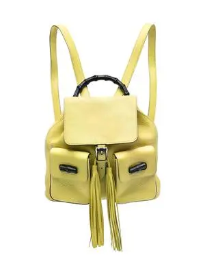 Gucci Leather Bamboo Tassel Backpack - Yellow