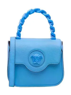 Versace La Medusa Mini Leather Satchel - Blue