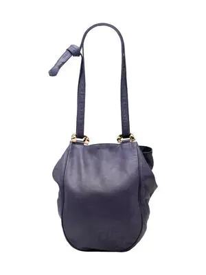 Loewe Anagram Leather Shoulder Bag - Purple