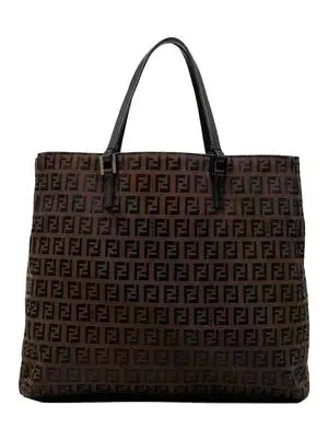 Fendi 2000-2010 Zucchino Canvas Tote Bag - Brown