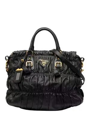 Prada 2010-2026 Nappa Gaufre Satchel - Black