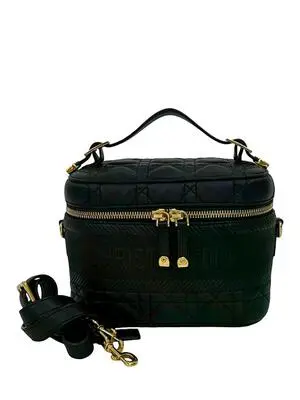Dior Cannage Diortravel Vanity Case Satchel - Black