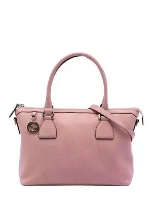 Gucci Dollar Calfskin Gg Charm Satchel - Pink