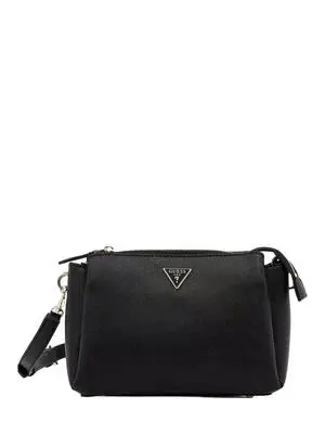 Guess Triangle Logo Crossbody Bag - Black