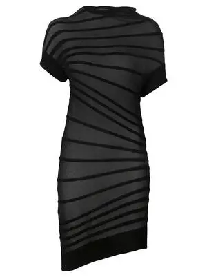 Junya Watanabe Asymmetric Striped Dress - Black