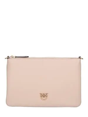 Pinko Love Flat Shoulder Bag - Beige