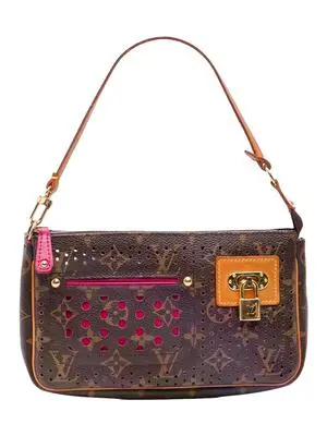 LOUIS VUITTON 2006 Monogram Perforated Pochette Accessoires - Brown