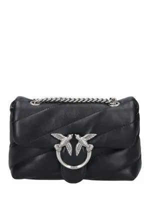Pinko Micro Leather Bag With Padded Design - Black