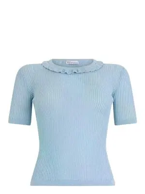 Valentino Garavani Ruffled-neck Sweater - Blue