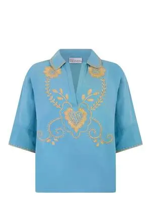 Valentino Garavani Embroidered Blouse - Blue