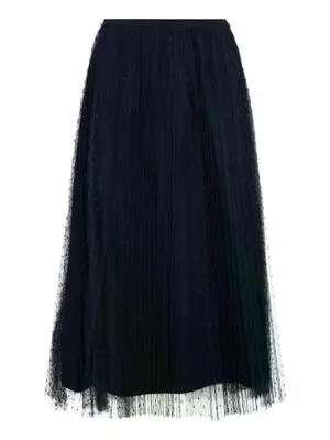 Valentino Garavani Pleated Polka-dot Maxi Skirt - Blue