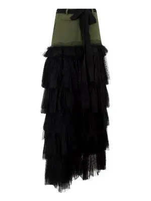 Valentino Garavani Tiered Ruffled Maxi Skirt - Black