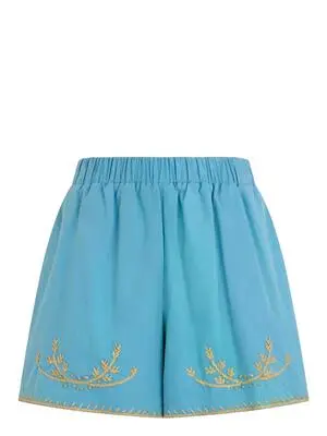 Valentino Garavani Embroidered Shorts - Blue