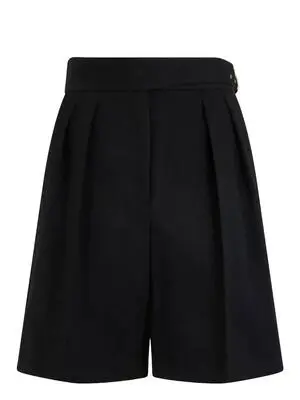 Valentino Garavani Buckle Pleat Shorts - Black