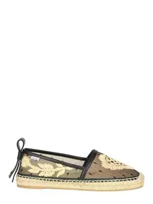 Valentino Garavani Floral-embroidery Espadrilles - Black