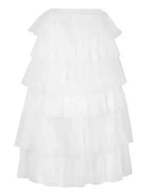 VALENTINO Tiered Ruffled Midi Skirt