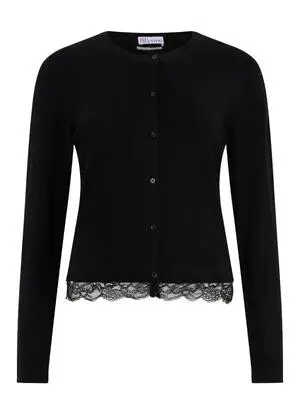 Valentino Garavani Lace-trim Cardigan - Black