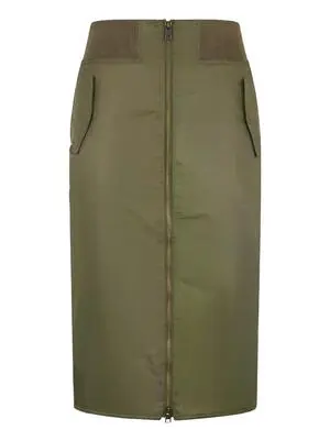 Valentino Garavani Midi Skirt With Full-zip Fastening - Green