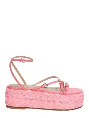 Red Valentino Platform-Sole Strappy Espadrilles Pink