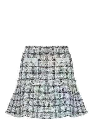 SELF-PORTRAIT Check-pattern Mini Skirt - Blue
