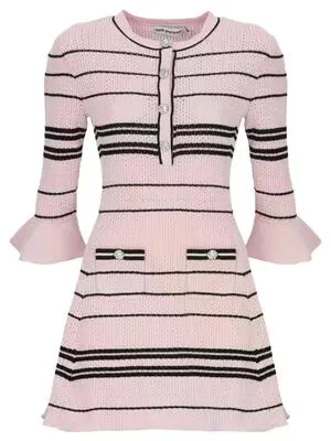 SELF-PORTRAIT Striped-pattern Dress - Pink