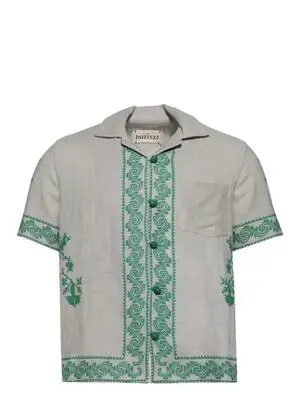 BAZISZT Tulum Embroidered Short-sleeve Shirt - Grey