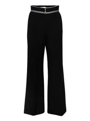 FRAME Prim Stripe Detail Trousers - Black
