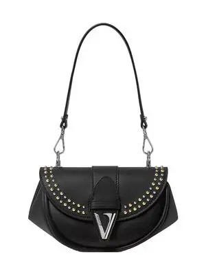 Versace Virtus Studded Shoulder Bag - Black
