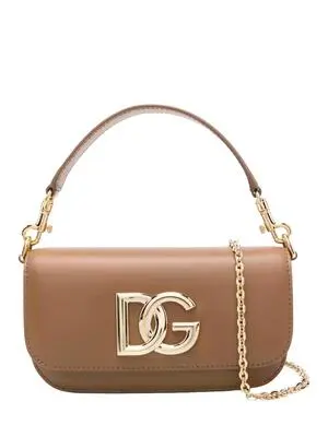 Dolce & Gabbana Logo-plaque Leather Crossbody Bag - Brown