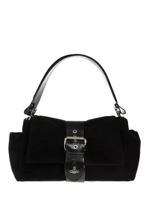 VIVIENNE WESTWOOD Leather Tote Bag With Buckle - Black