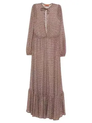 Missoni Ruffled-hem Maxi Dress - Brown