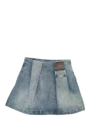 Loewe Pleated A-line Denim Skirt - Blue