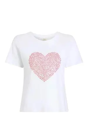 Cinq À Sept Rhinestone-embellished Heart-print T-shirt - White
