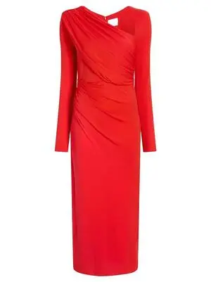 Cinq À Sept Jalyn Long-sleeve Midi Dress - Red