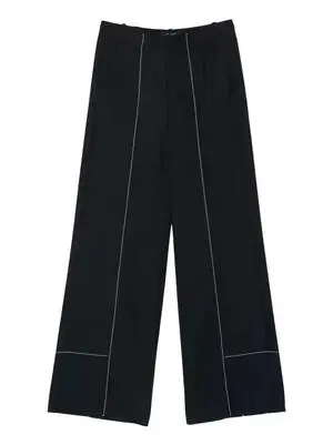 Seafarer Wool Palazzo Pants - Blue