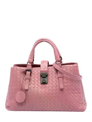 Bottega Veneta Small Nappa Intrecciato Roma Satchel - Pink