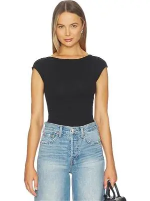 Good American Super Stretch Open Back Bodysuit - Black
