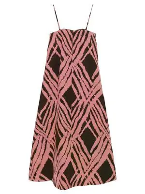 JOSEPH Banna-print Midi Dress - Pink